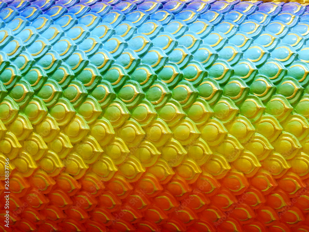 rainbow scale of the serpent statue Stock Photo | Adobe Stock