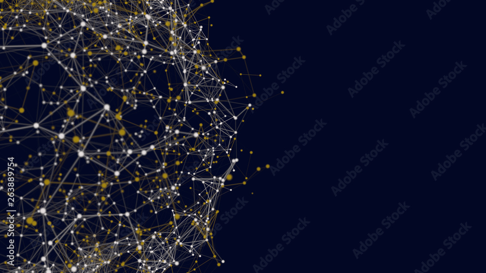 Connected network sphere shape isolated digital background. interlinked ...