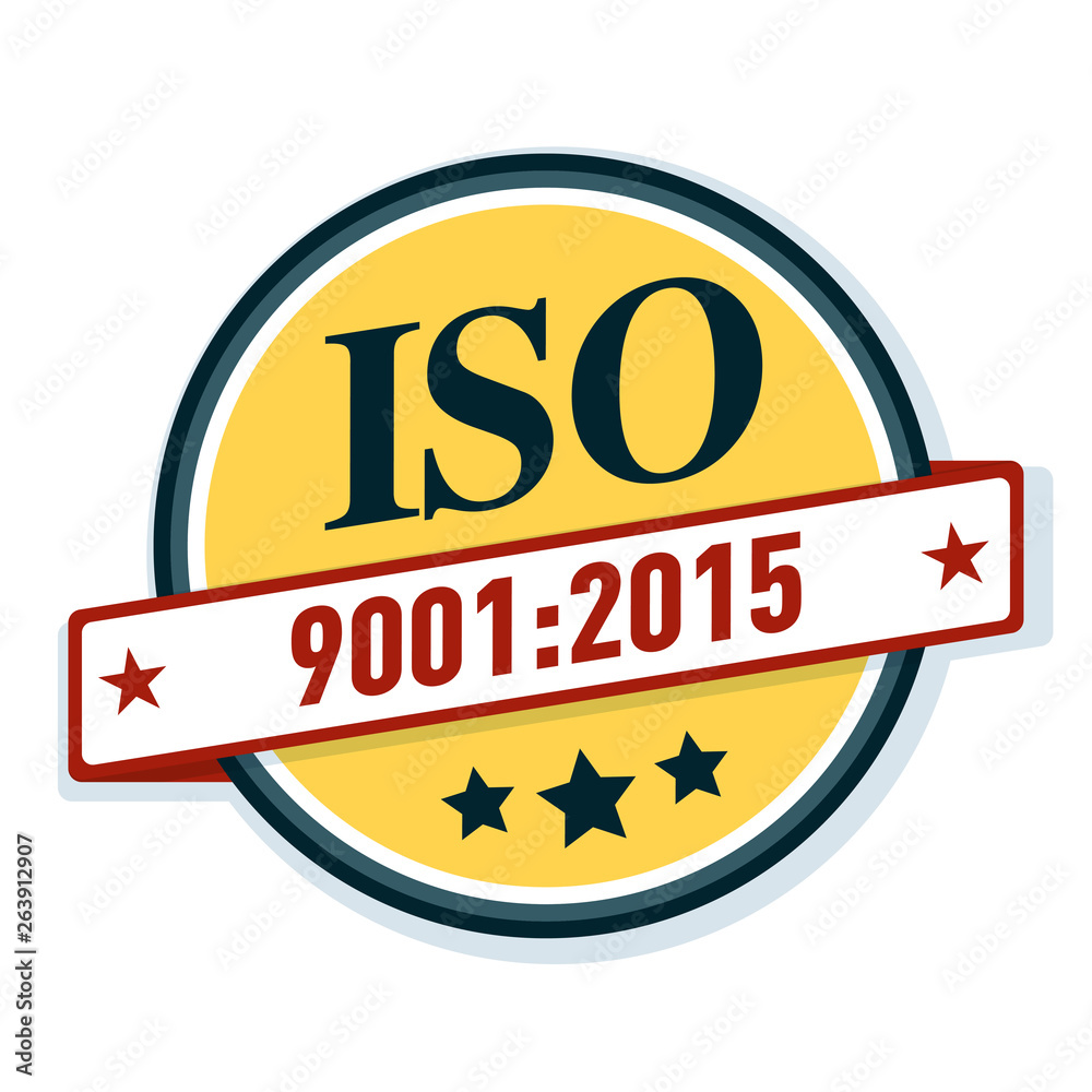 ISO 9001:2015 label illustration Stock Vector | Adobe Stock