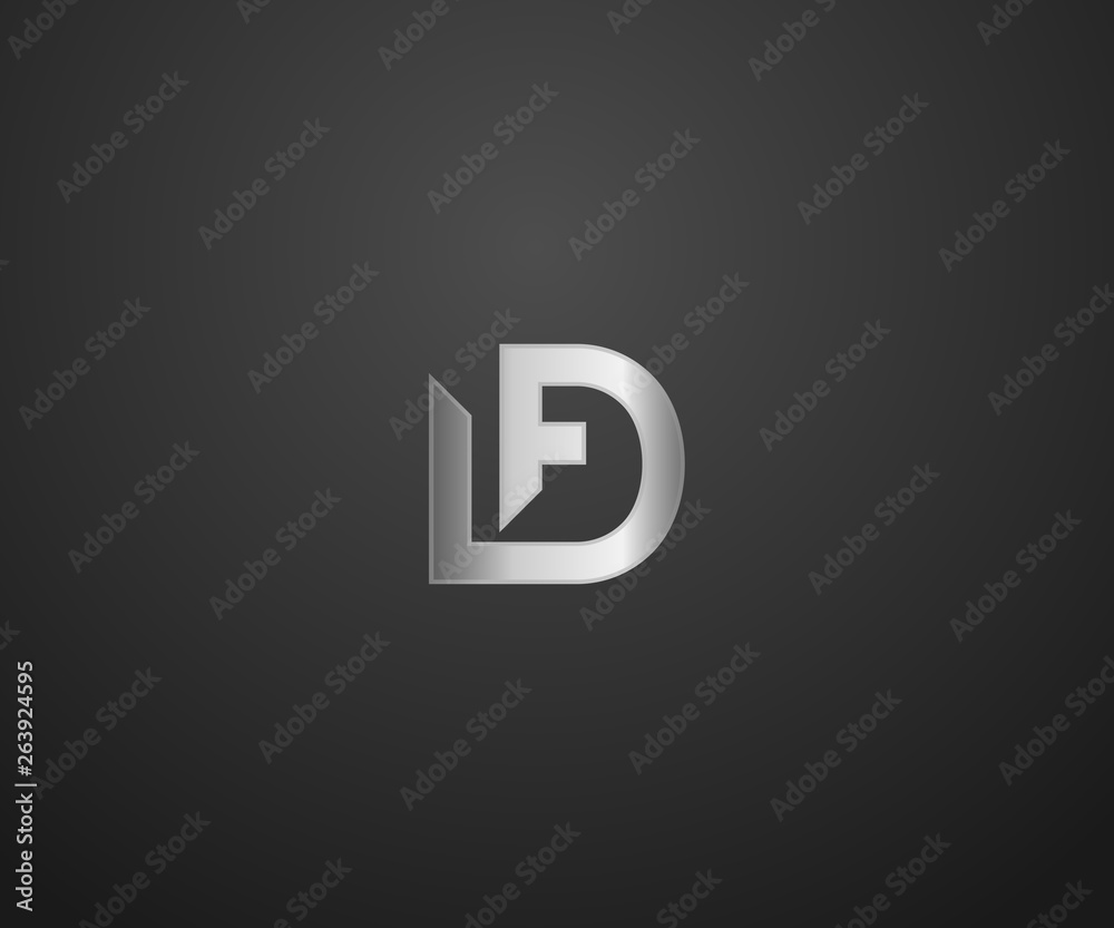 letter DF metalic logo design template Stock Vector | Adobe Stock