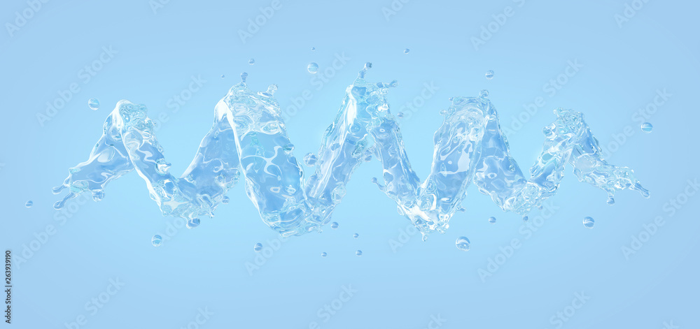 Fresh pure water splash swirl. Clean transparent water or alcohol ...