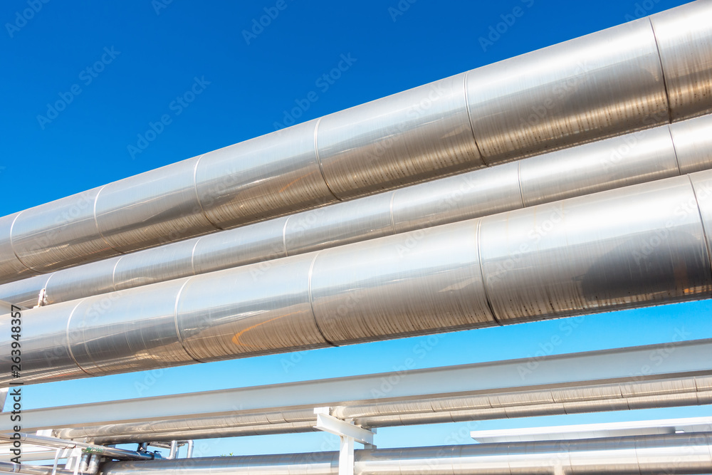 Air Chiller Pipeline and HVAC System of Department Store, Overhead ...