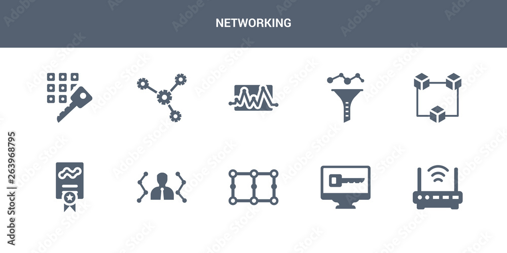 10 networking vector icons such as modem, monitor security, network, network adminstrator ...