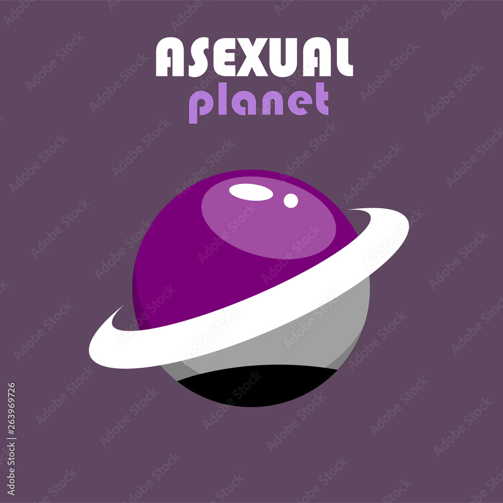 LGBT sign with dark background. Planet icon for asexual people Stock Vector | Adobe Stock