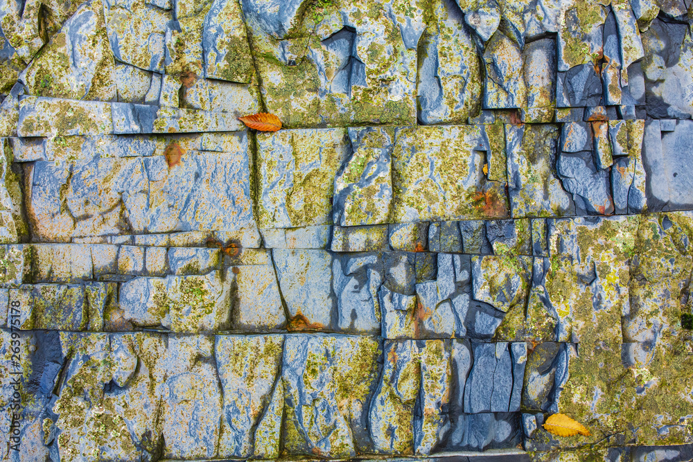 Closeup - beautiful structure of an ancient rock texture formation ...