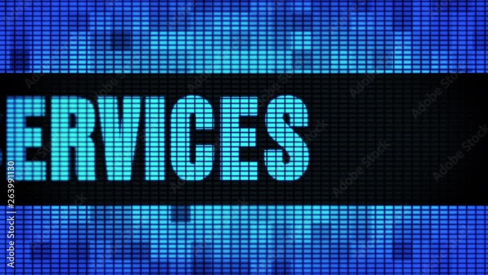 Customer Services Front Text Scrolling on Light Blue Digital LED ...