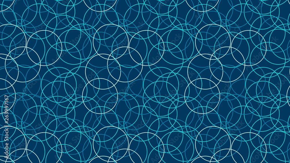 Dark Blue Seamless Overlapping Circles Pattern Background Vector Stock ...
