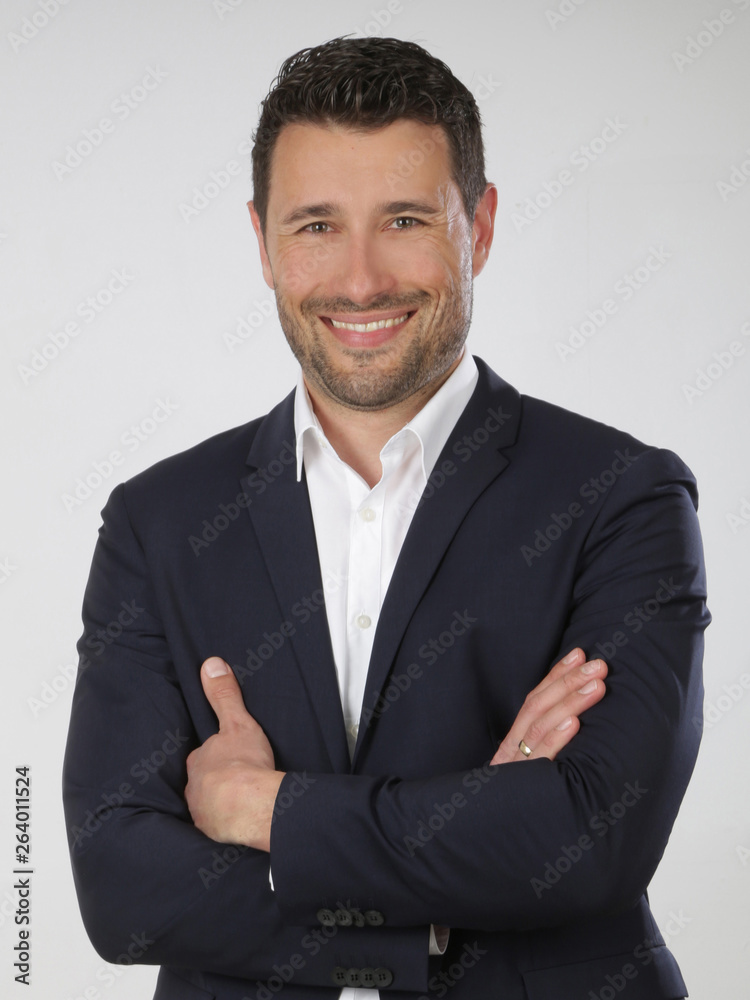 Male suit business model german short brown hair beard Stock-Foto ...