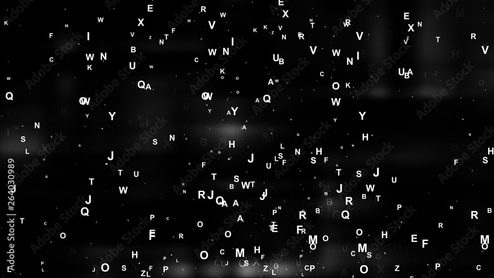 Abstract Black Scattered Alphabet Letters Background Stock Vector ...