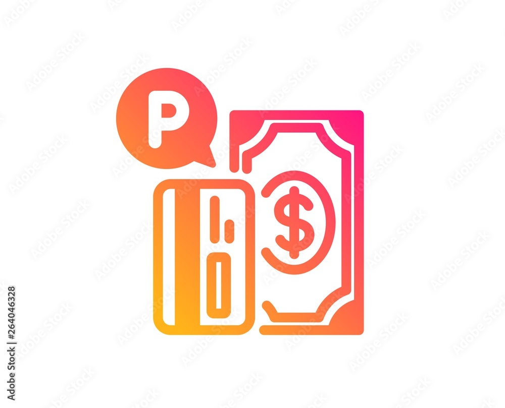 Parking payment icon. Paid car park sign. Transport place symbol ...