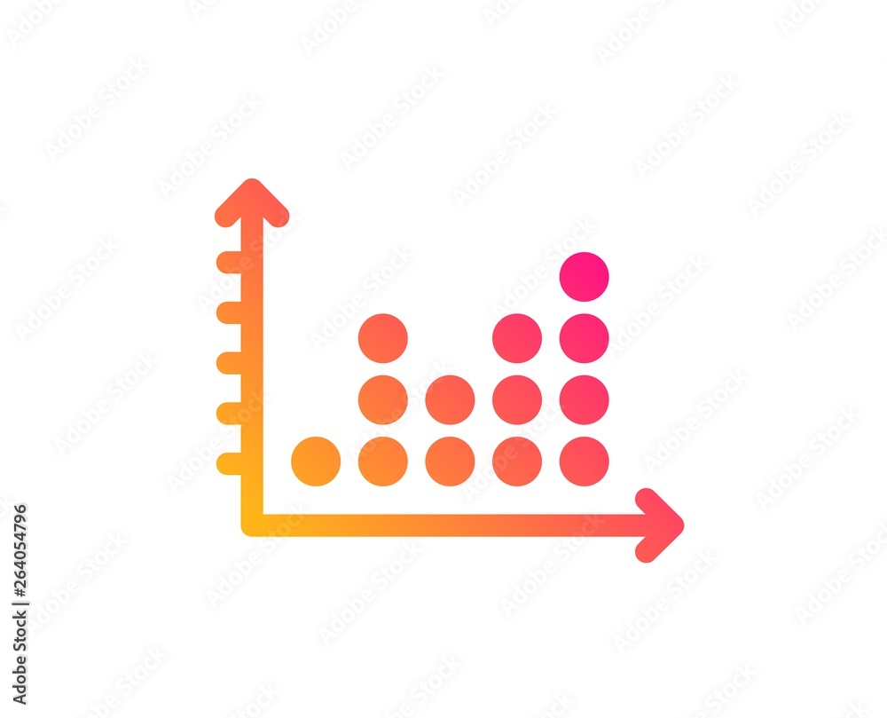 Dot plot graph icon. Presentation chart sign. Market analytics symbol ...