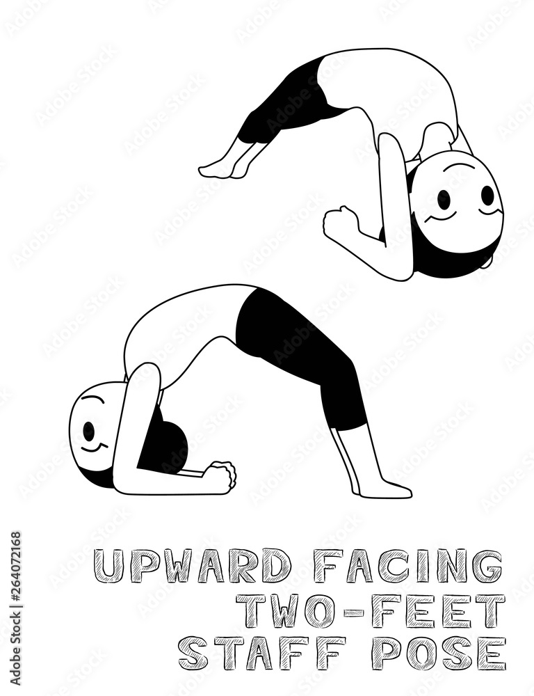 Yoga Upward Facing Two Feet Staff Pose Cartoon Vector Illustration ...