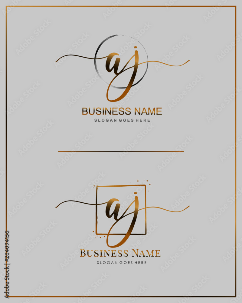 Initial A J AJ handwriting logo vector. Letter handwritten logo ...