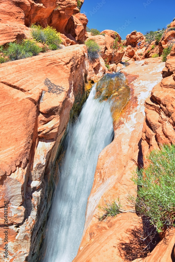 Views of Waterfalls at Gunlock State Park Reservoir Falls, In Gunlock ...