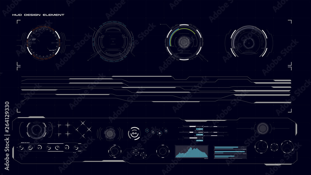 HUD GUI Collection element Stock Vector | Adobe Stock