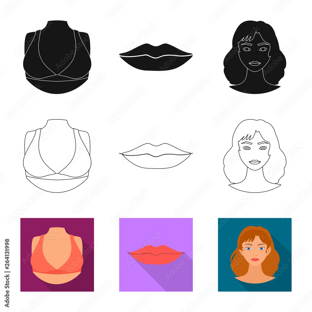 Vector design of body and part sign. Set of body and anatomy stock ...