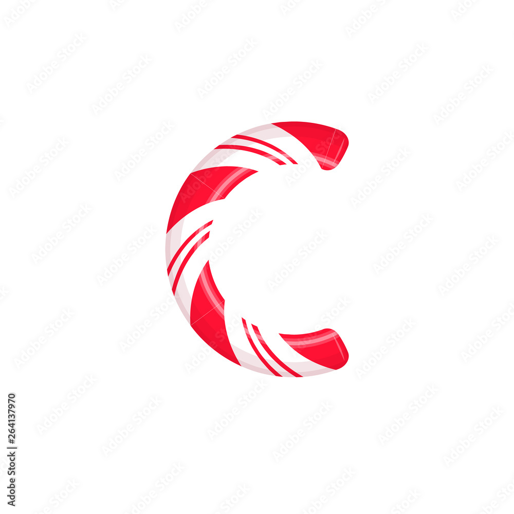 Cane letter C. Candy font elment. Sweet candy, lollipop latin letters ...