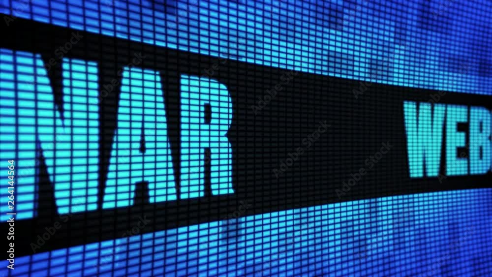 Webinar Side Text Scrolling on Light Blue Digital LED Display Board ...