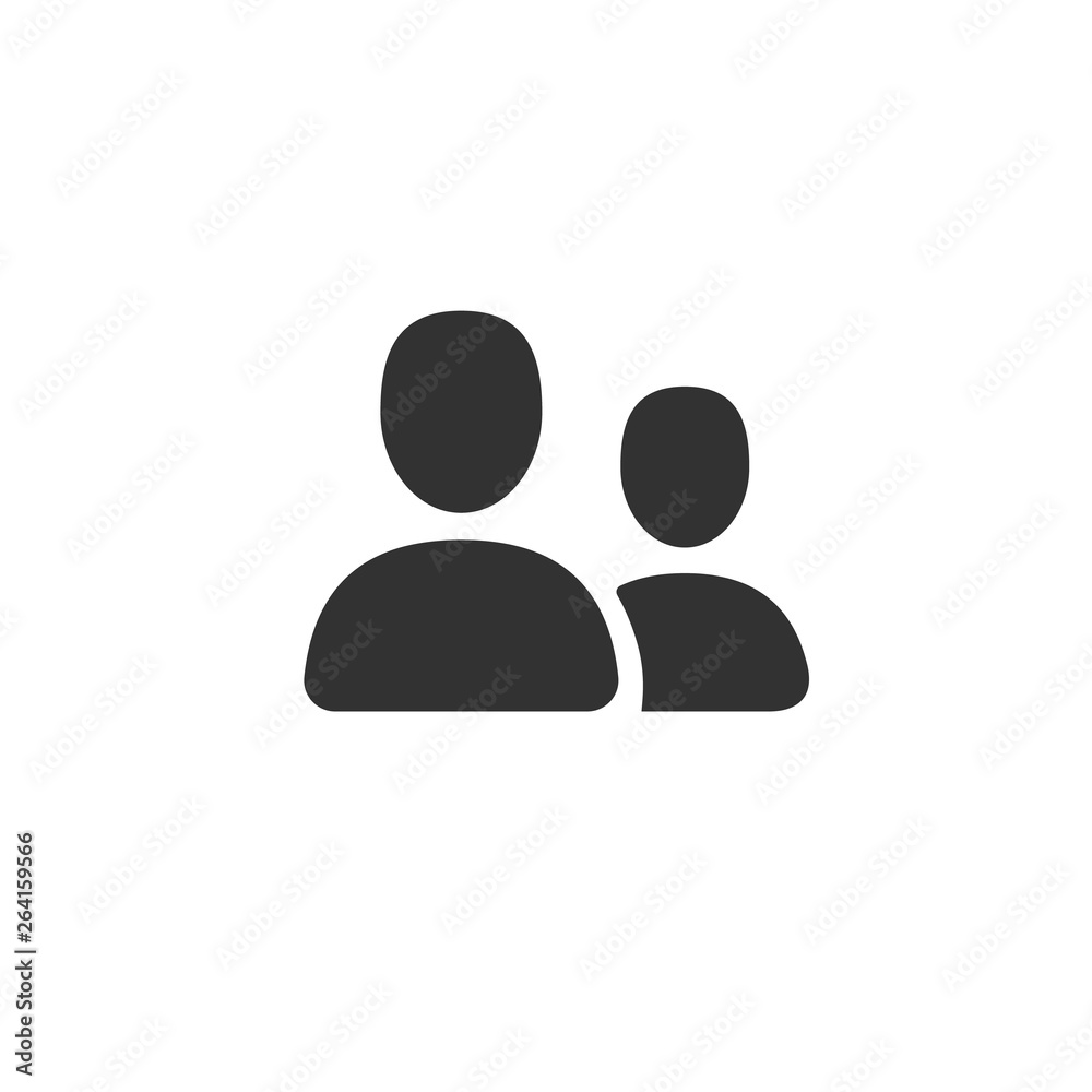 Person icon, two people vector sign, human group for social media ...