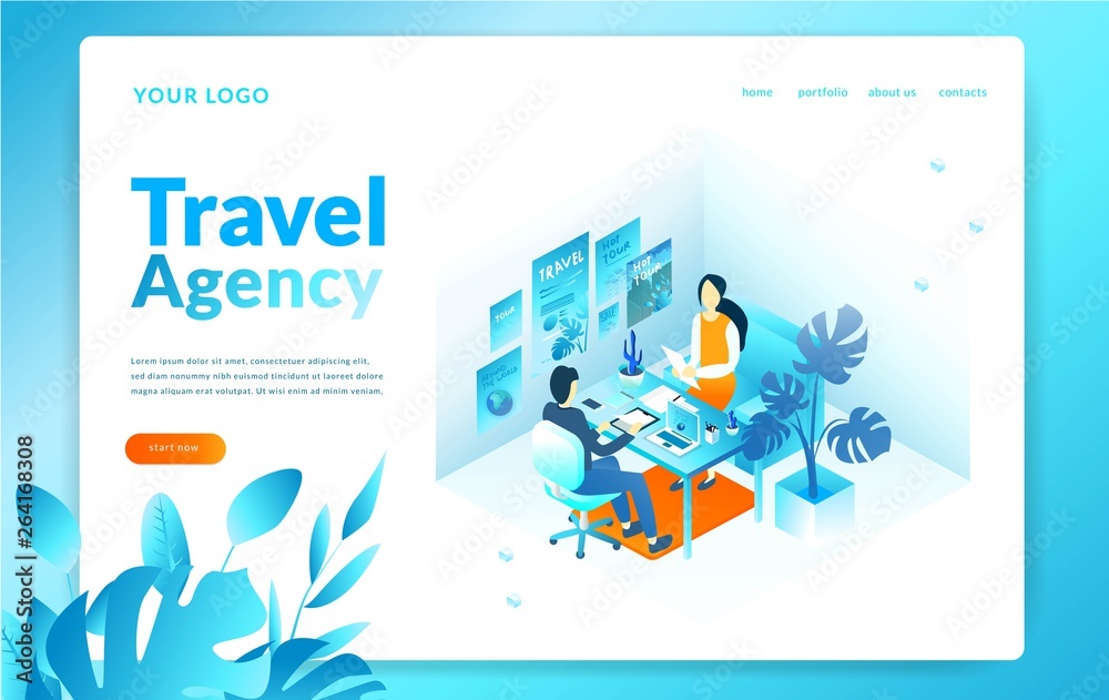 Travel agency concept isometric vector illustration. eps10 Stock Vector ...