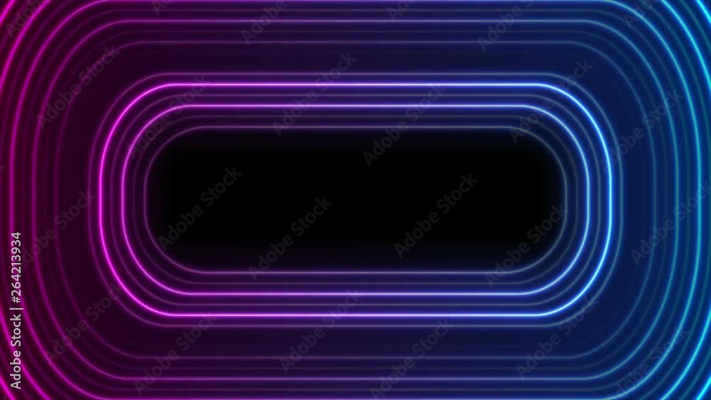 Bright neon glowing retro frame abstract graphic motion design ...