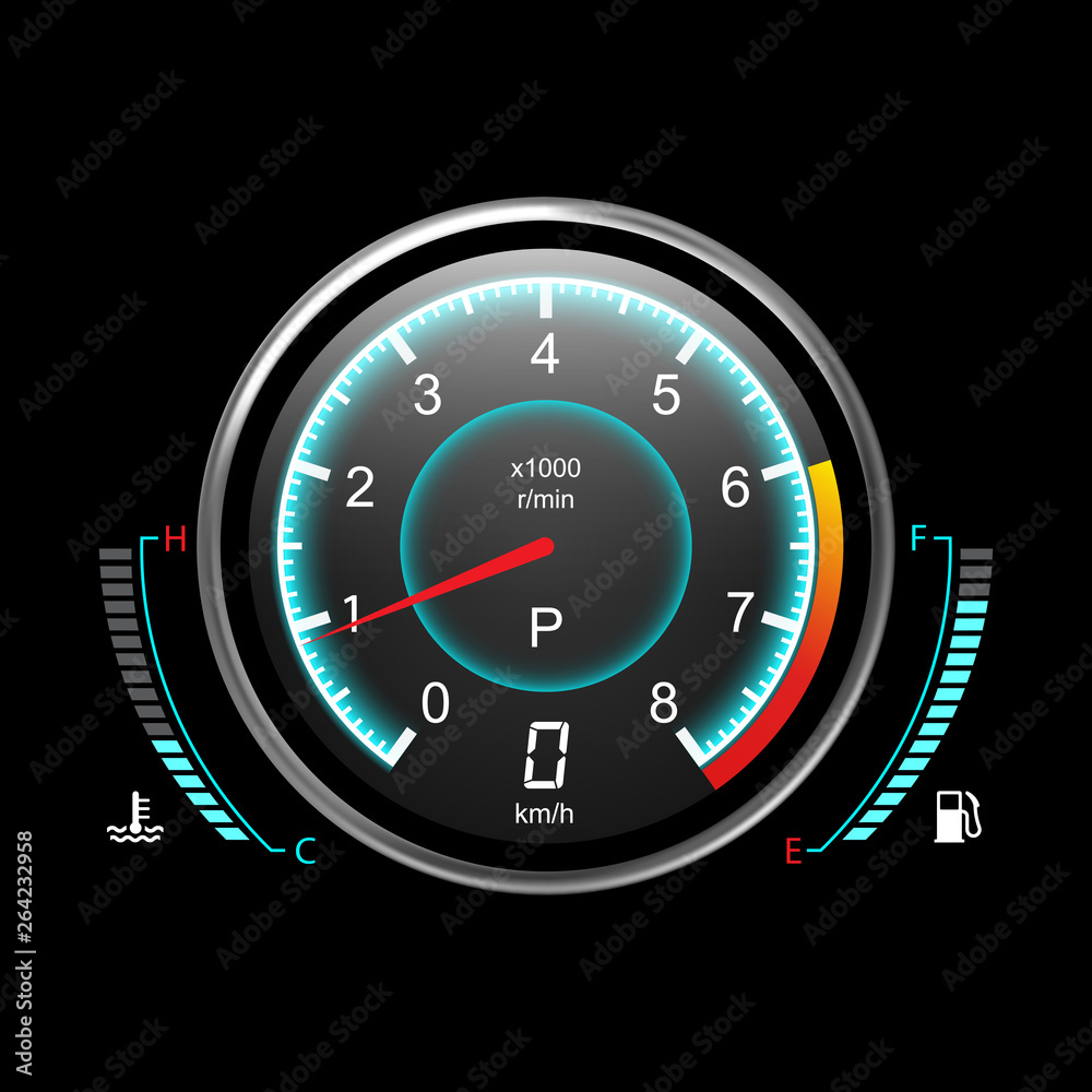 Car speedometer or auto odograph, truck instrument Stock Vector | Adobe ...