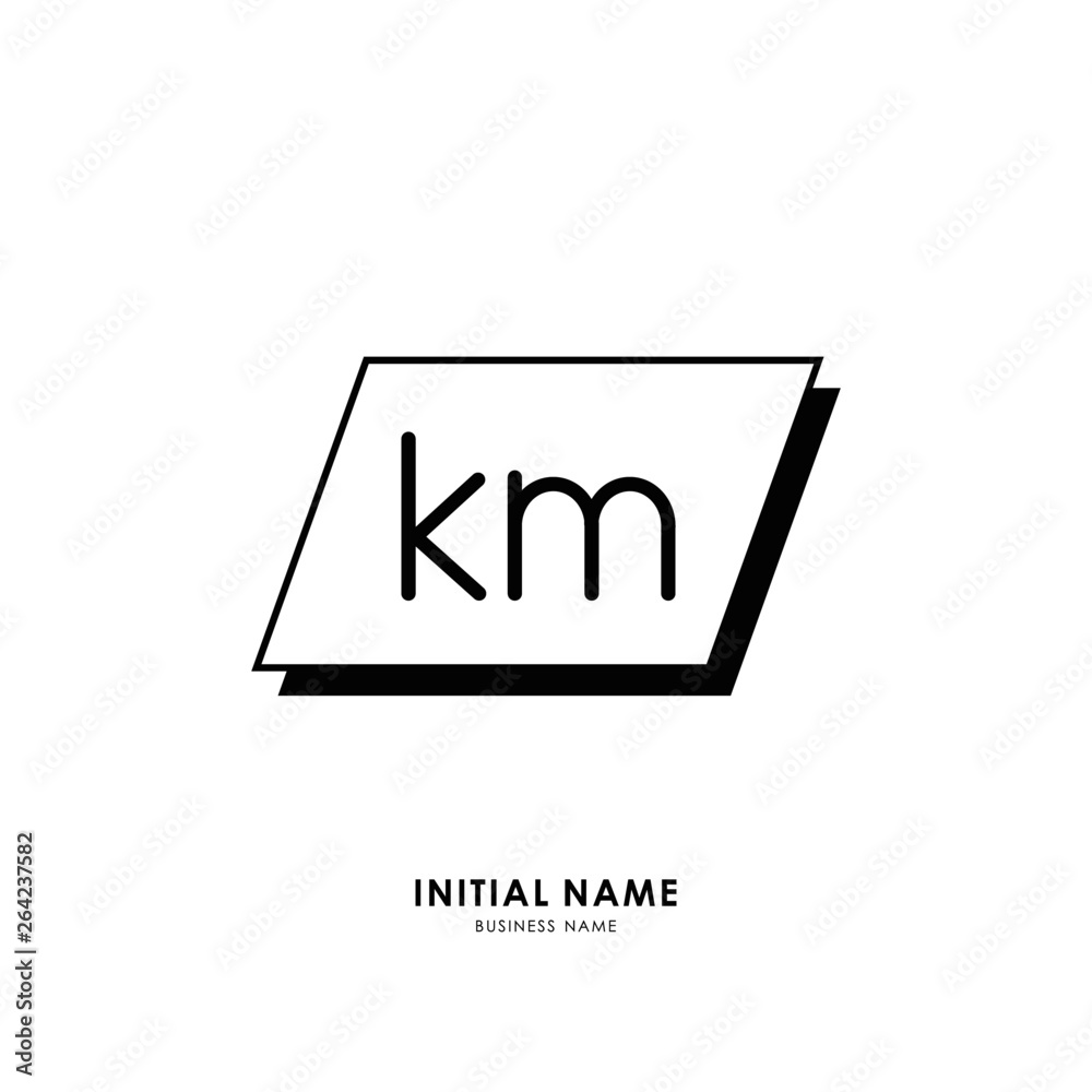 K M KM Initial logo letter with minimalist concept. Vector with ...