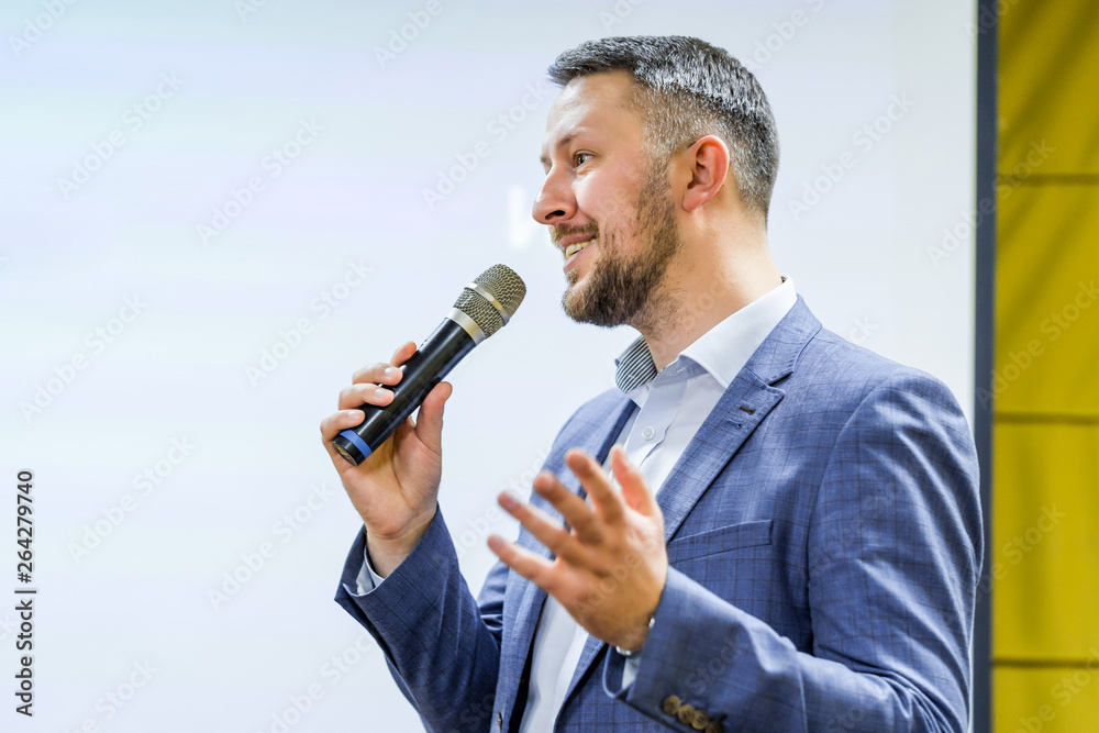 the speaker tells the speech at conference Stock Photo | Adobe Stock