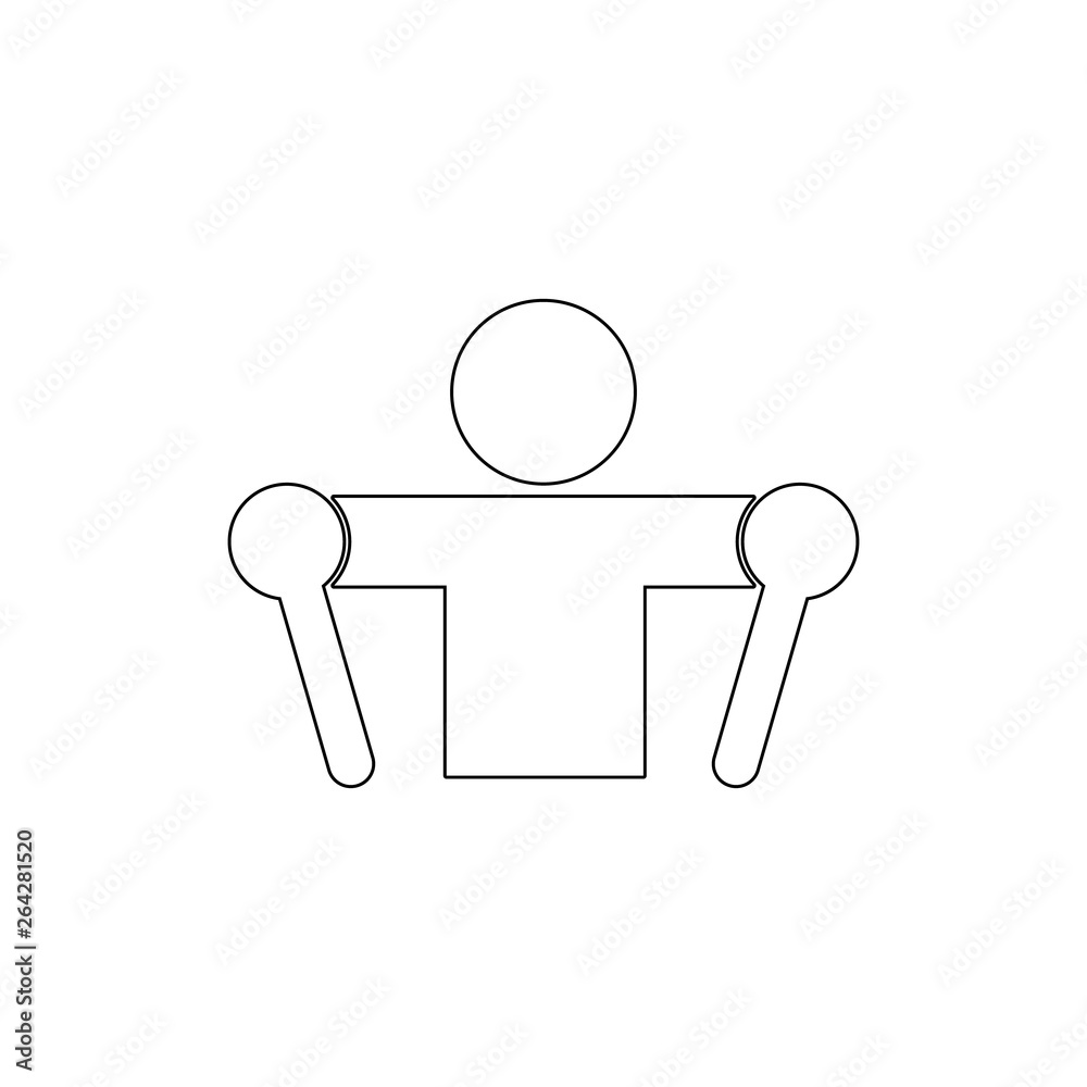 human pull rehabilitation outline icon. Signs and symbols can be used ...