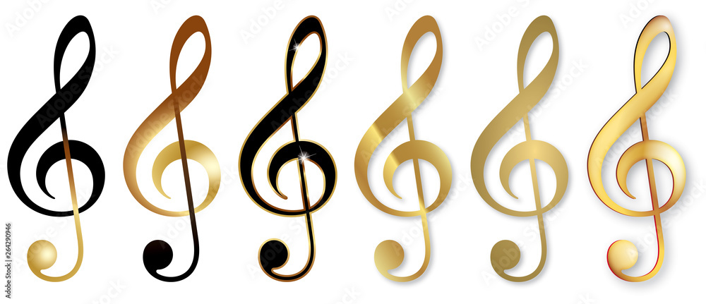 CLÉ DE SOL DORÉE Stock Vector | Adobe Stock