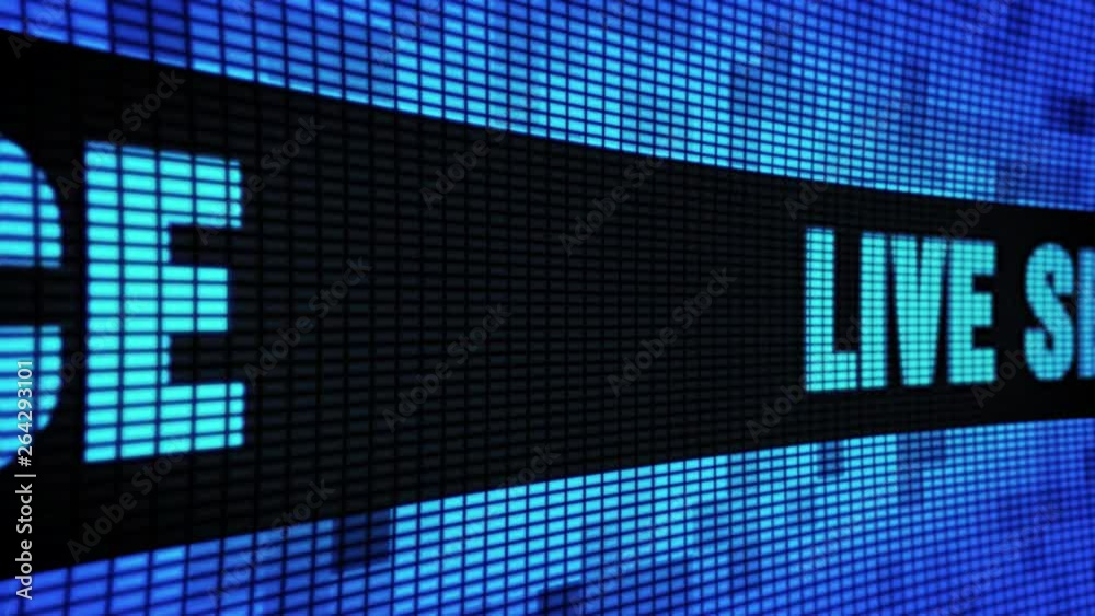 Live Service Side Text scrolling on Light Blue Digital LED Display ...