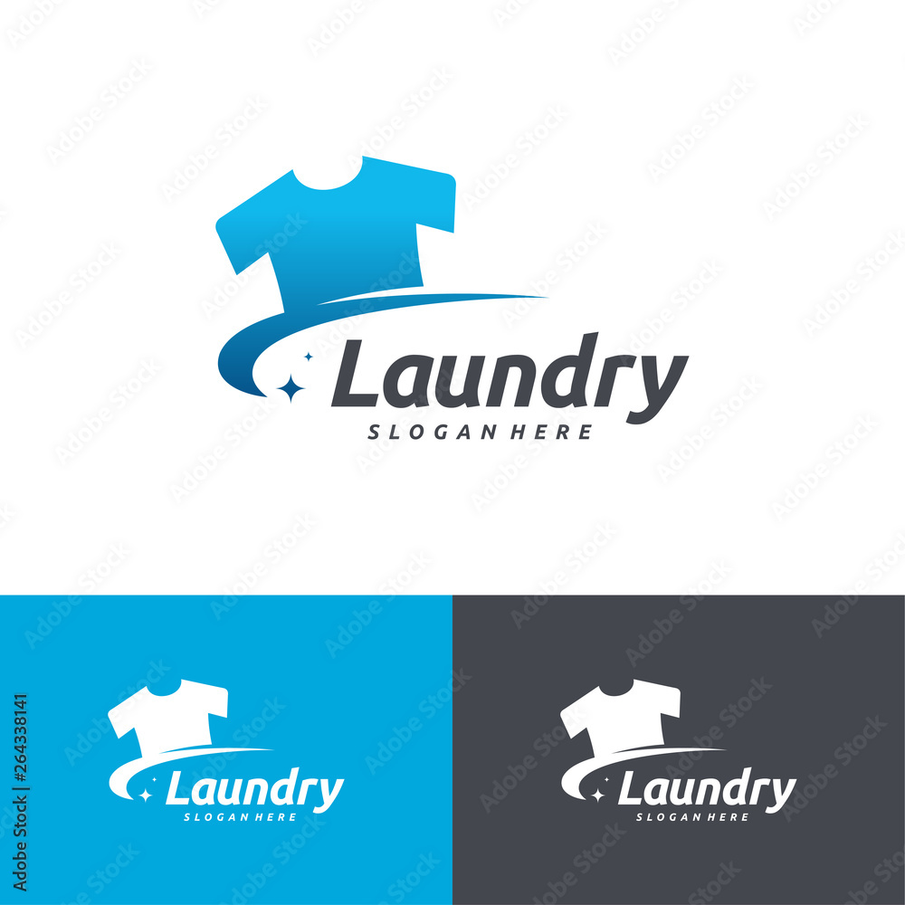 Laundry Logo designs, Cloth Wash logo designs concept vector template ...