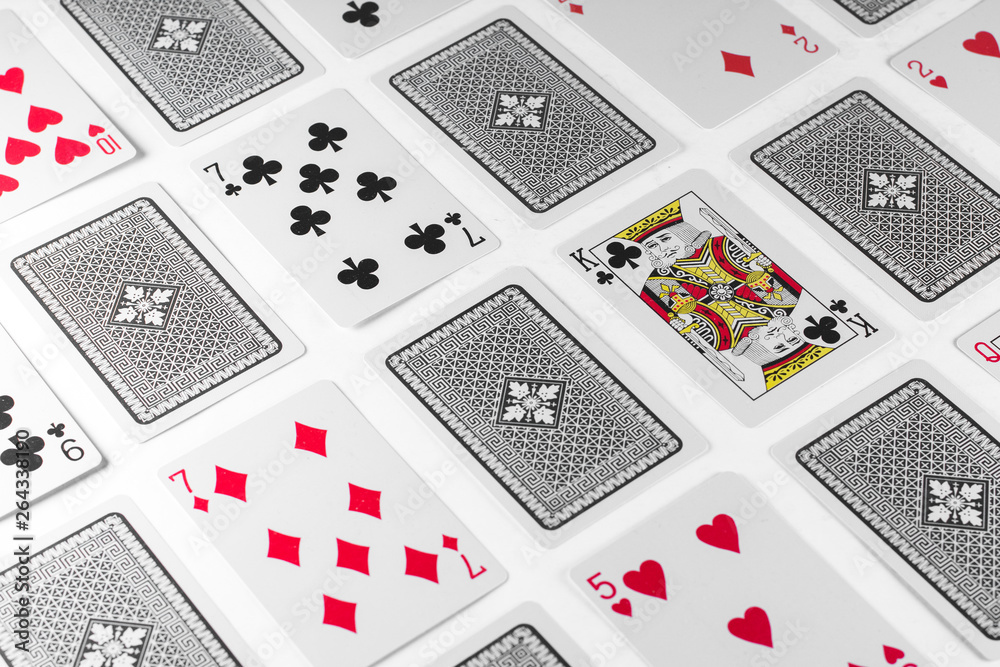 Playing Cards King card and back white background mockup Stock Photo ...