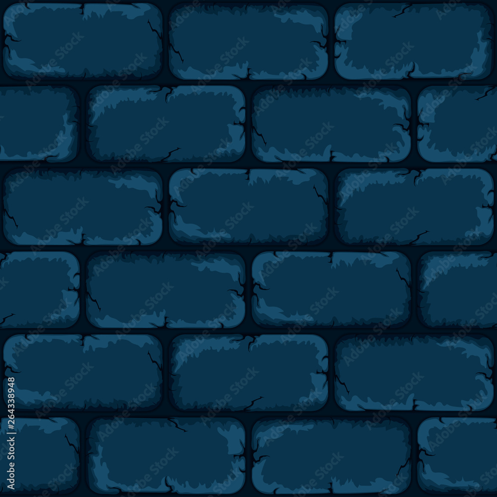 Cartoon rocky seamless navy blue stone tile pattern, vector background ...