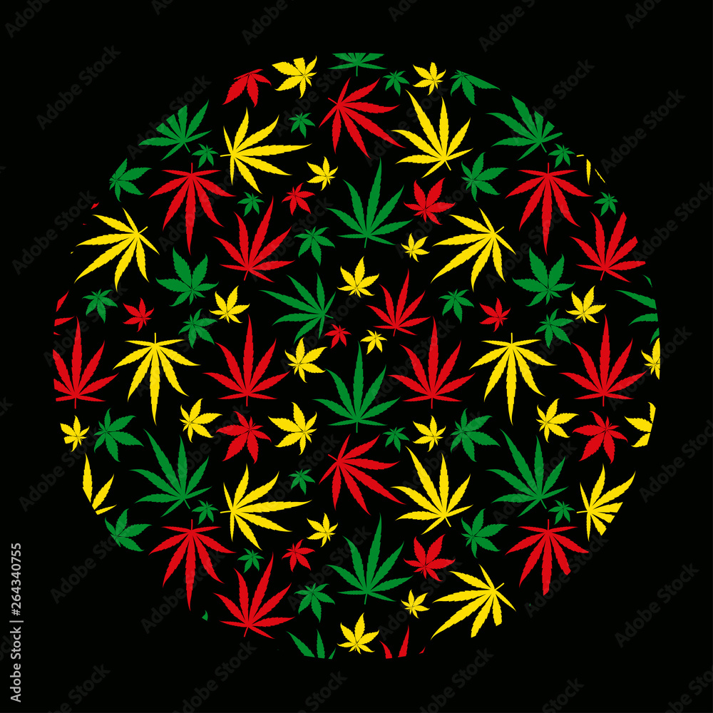 Rasta Pot Leafs