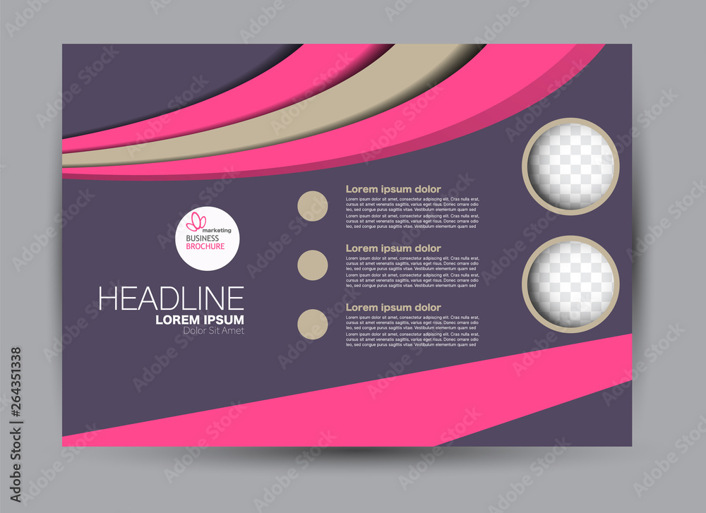 Landscape wide flyer template. Billboard banner abstract background ...