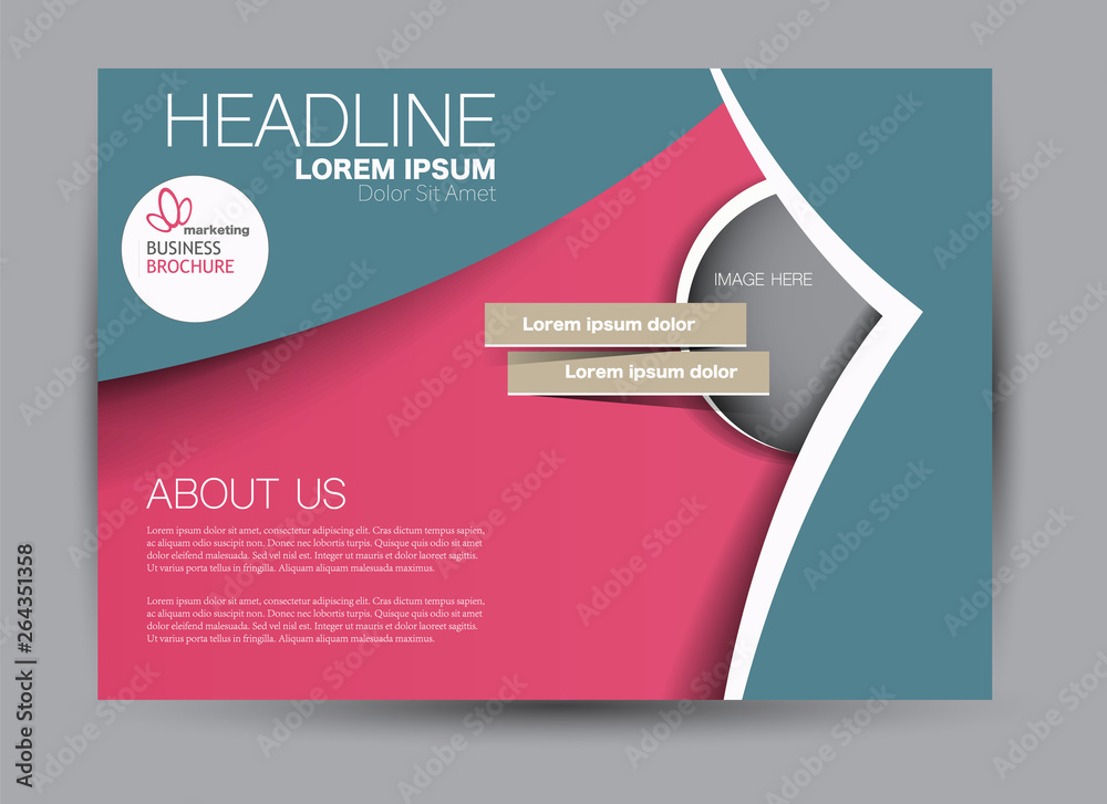 Landscape wide flyer template. Billboard banner abstract background ...