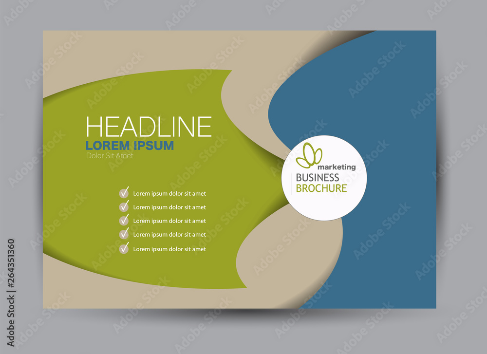Landscape wide flyer template. Billboard banner abstract background ...