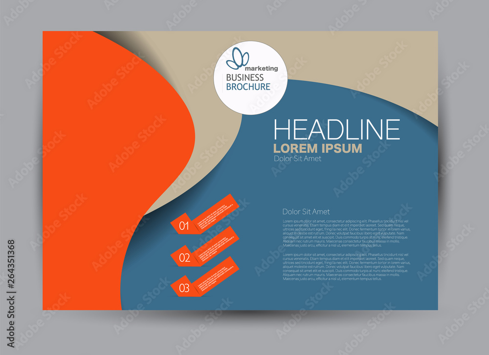 Landscape wide flyer template. Billboard banner abstract background ...