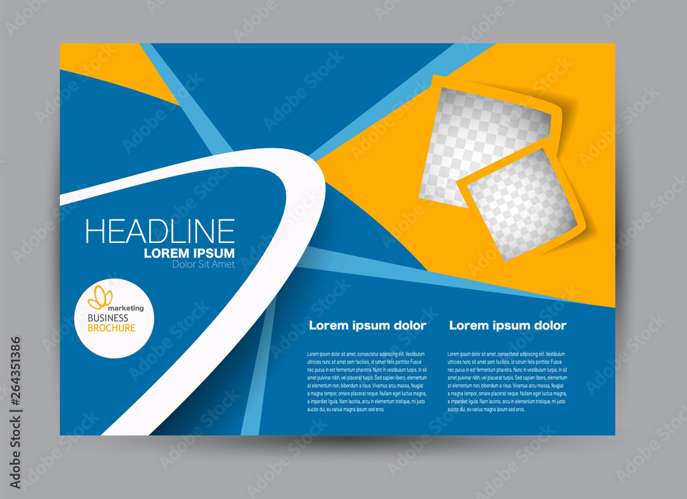 Landscape wide flyer template. Billboard banner abstract background ...