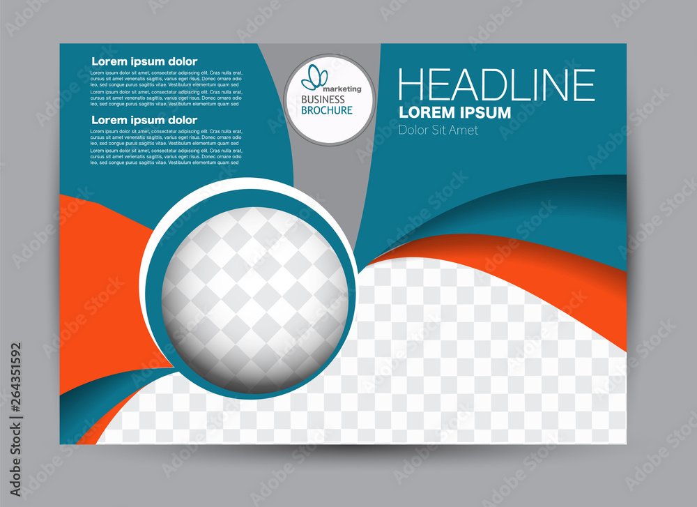 Landscape wide flyer template. Billboard banner abstract background ...