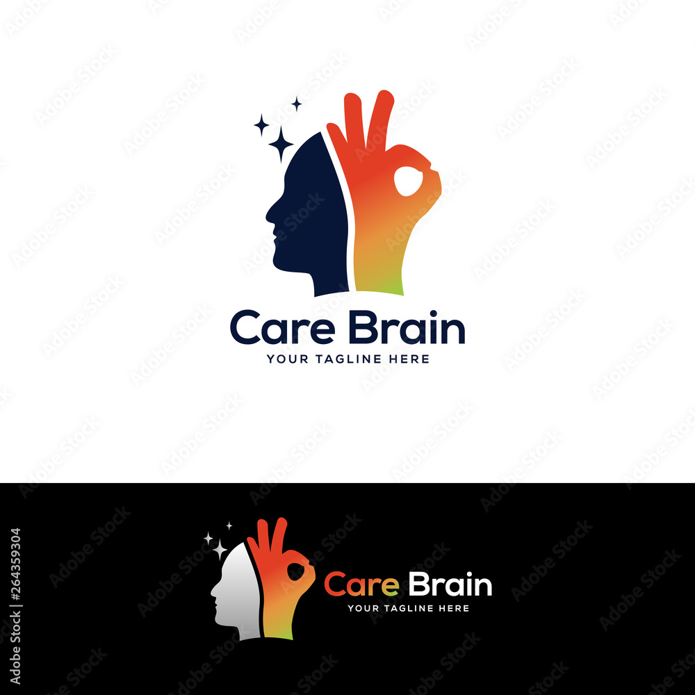 health brain logo designs template, brain care logo designs concept ...