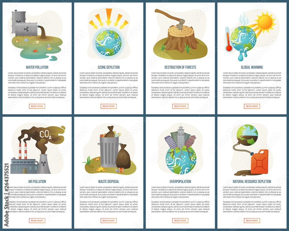 Destruction of forests vector deforestation and global warming melting ...