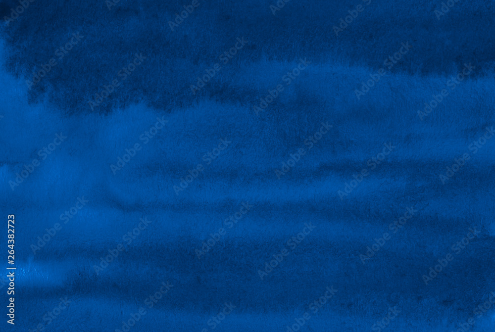 Dark blue watercolor frame with torn strokes and stripes. Abstract ...