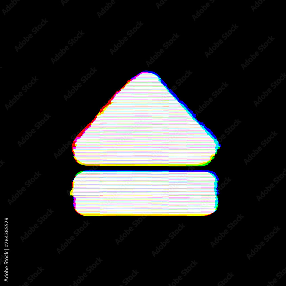 Symbol eject has defects. Glitch and stripes Stock Illustration | Adobe ...