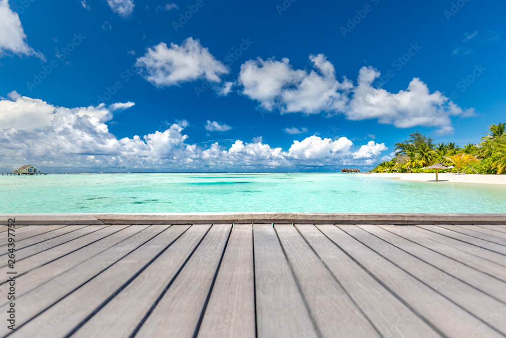 Perfect beach template, tropical landscape for luxury resort and hotel ...
