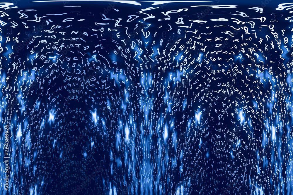 Blue matrix digital background. Distorted cyberspace concept ...