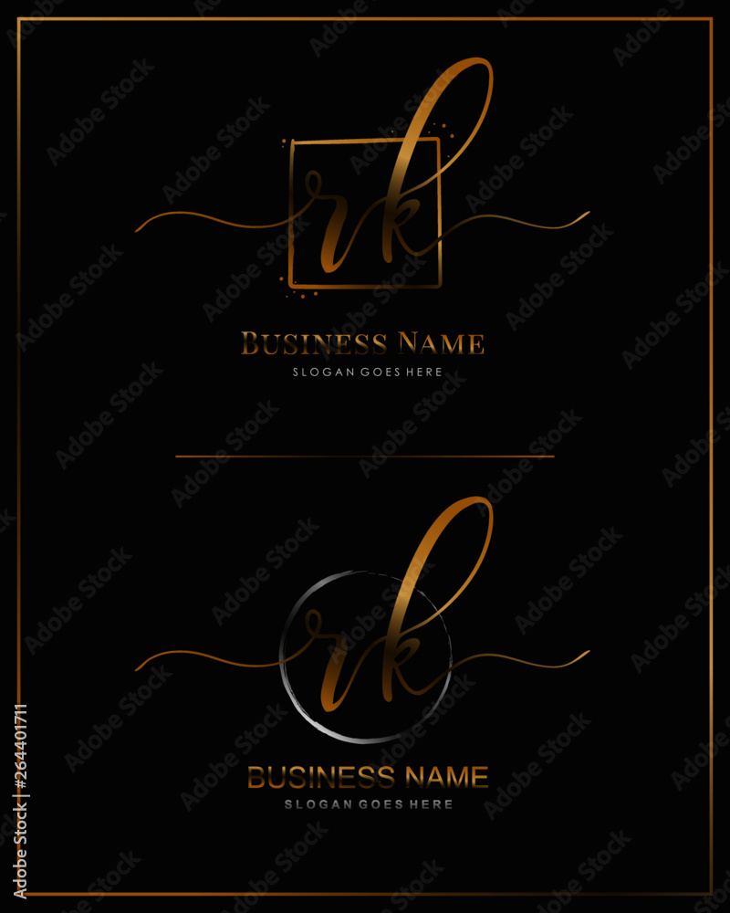 Initial R K RK handwriting logo vector. Letter handwritten logo ...