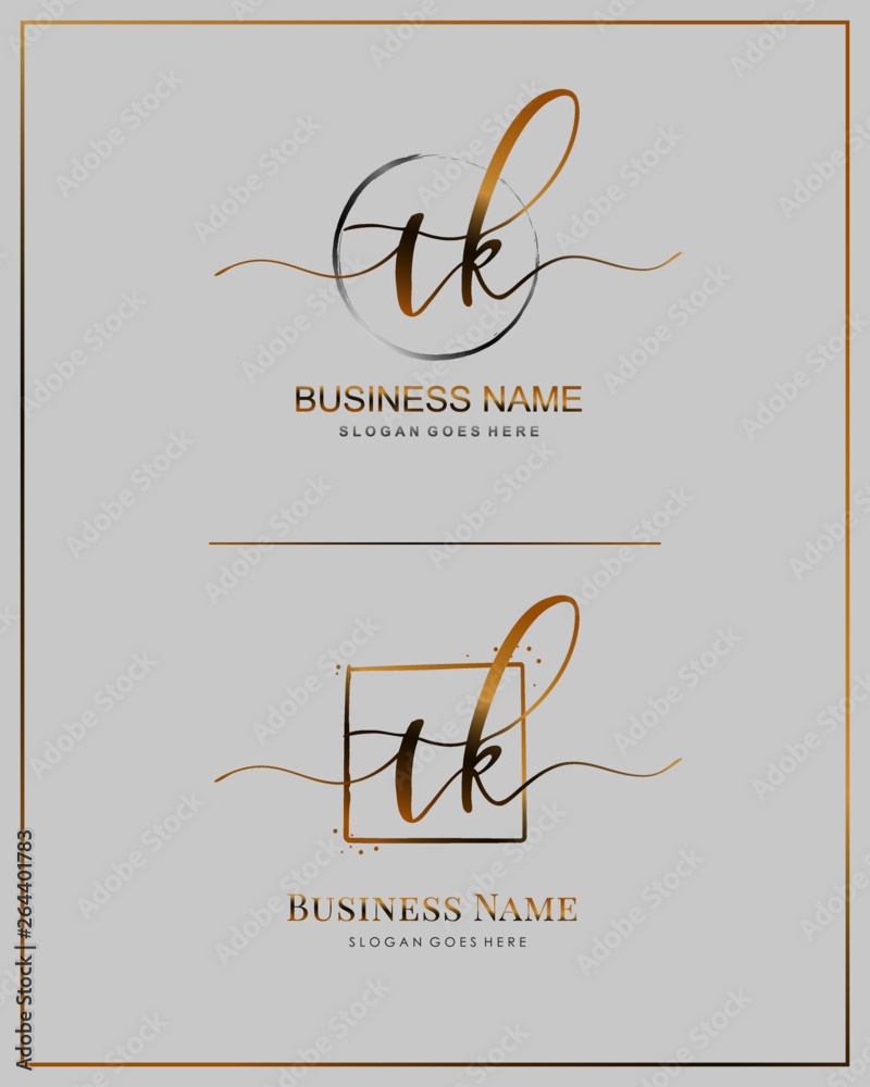 Initial T K TK handwriting logo vector. Letter handwritten logo ...