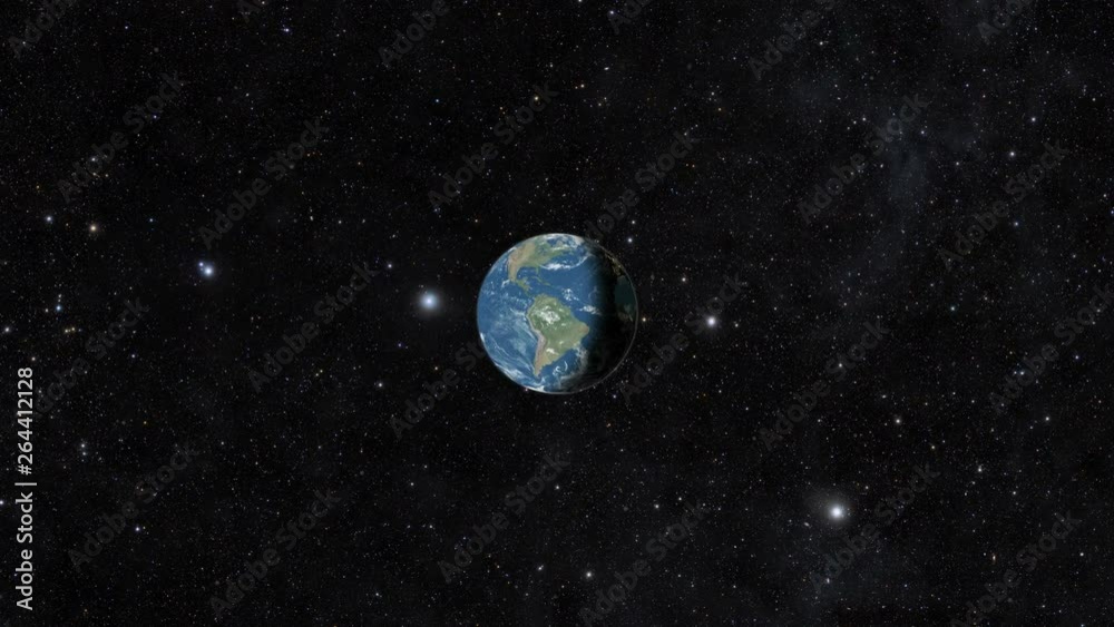 Planet earth from space. Day to night realistic world globe spinning ...